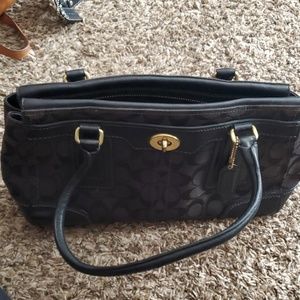 Coach Bags | Signature Navy Blue Tote Handbag | Poshmark